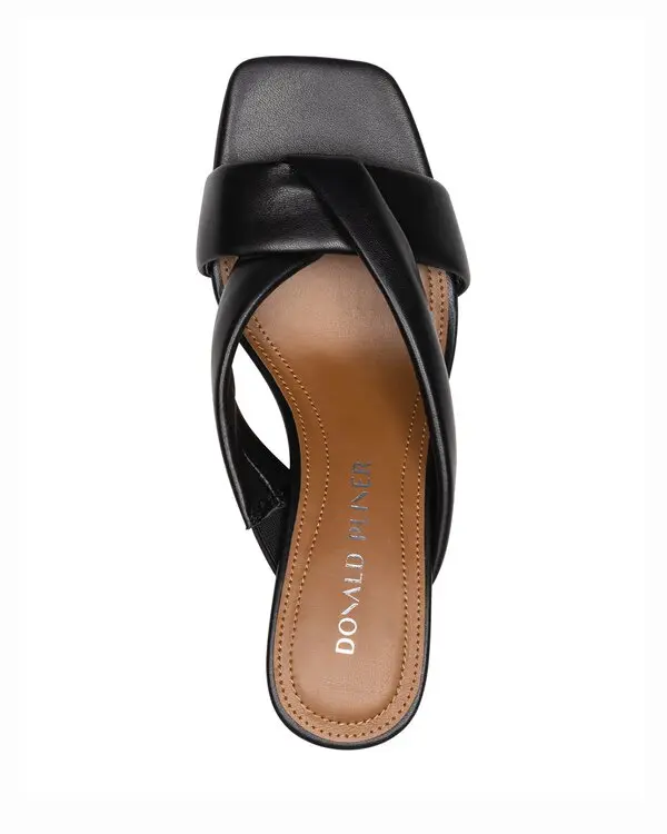 DONALD PLINER Gennessa Mid Heel Mule Sandals - Black