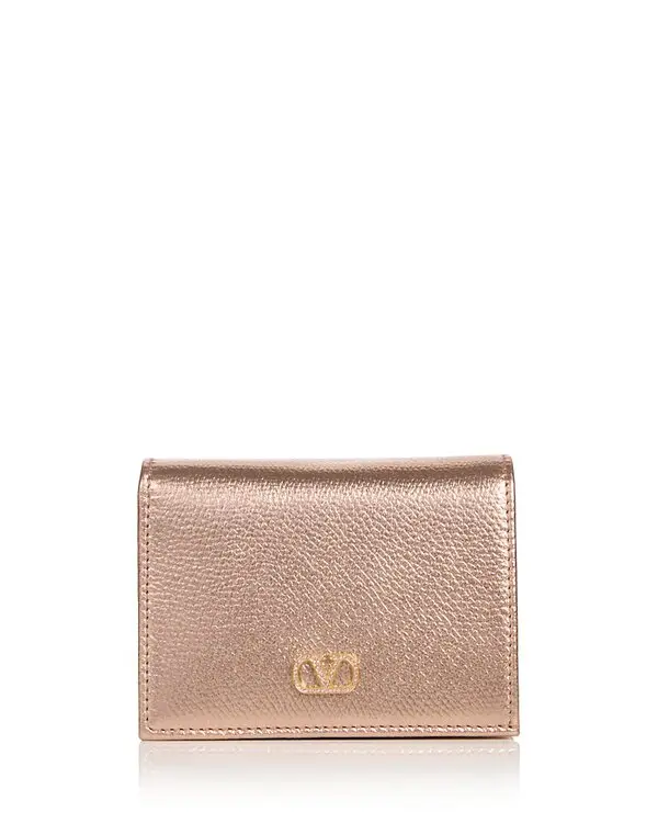 Valentino Garavani Vlogo Leather Bifold Wallet - Rose