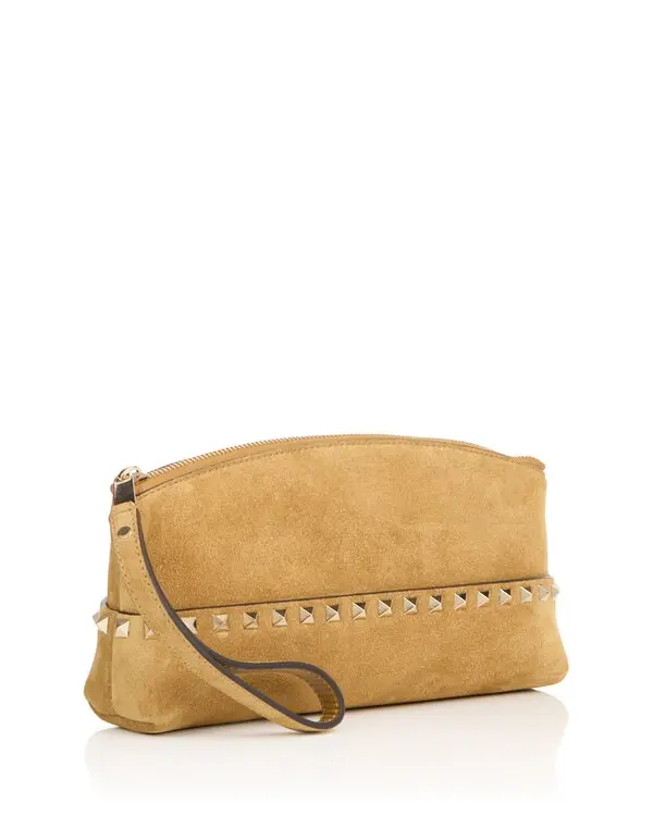 Valentino Garavani Suede Rockstud Pochette - Beige