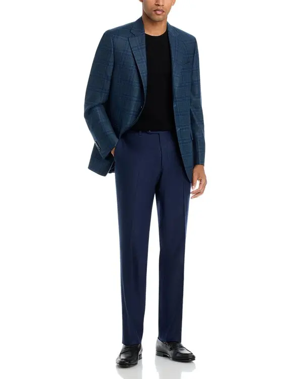 Peter Millar Harker Tailored Fit Flannel Twill Stretch Pants - Blue