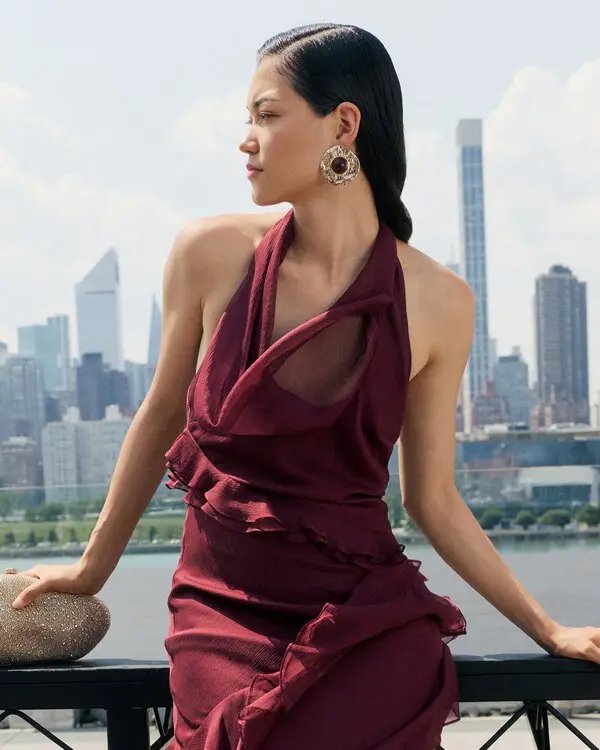AMUR Marisol Cowl Neck Gown