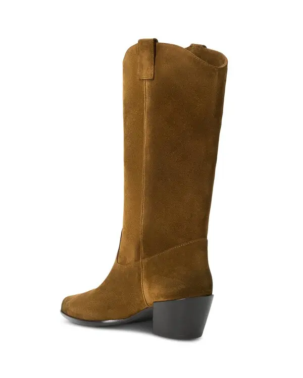 Staud Monty Knee High Western Boots - Cigar