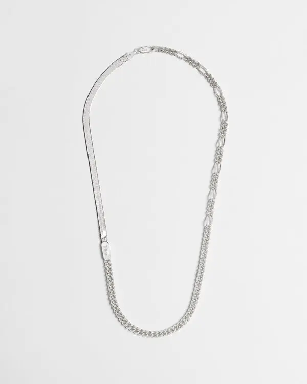 Dior Stack Chain Link Necklace - Silver