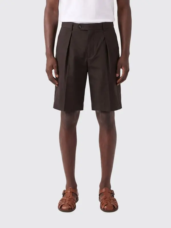 BOSS Regular Fit Tailored Cotton Bermuda Shorts With Slash Pockets - Brown