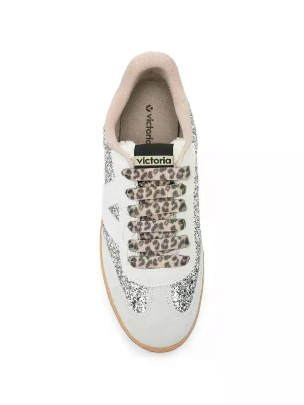 Victoria Beckham Glitter-effect Leopard-print Sneakers
