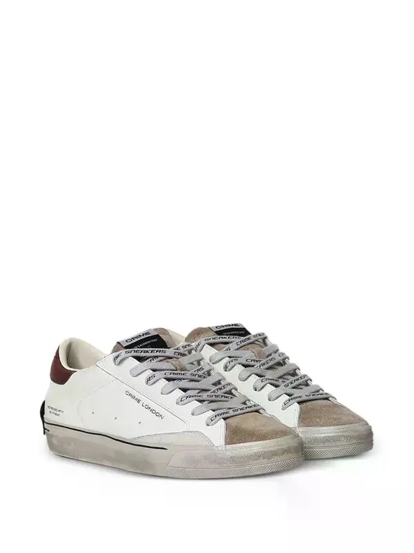 CRIME LONDON Distressed-effect Leather Sneakers