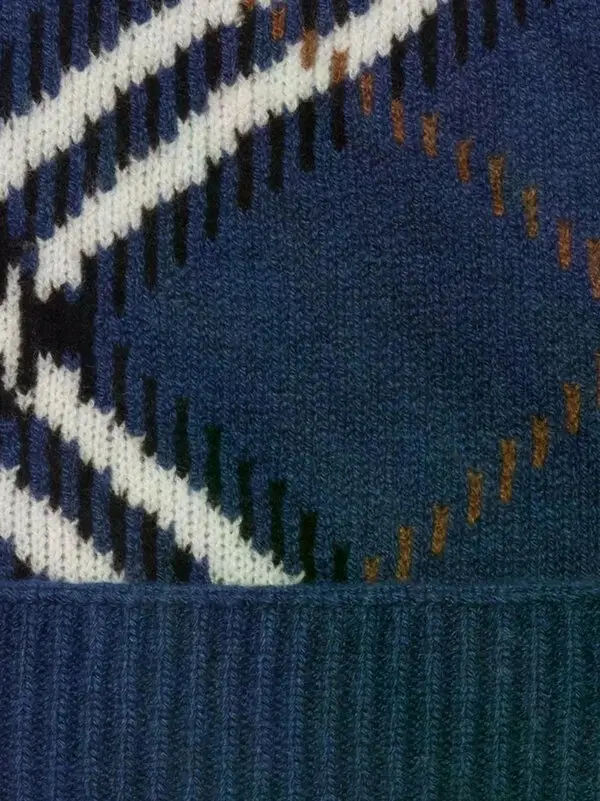 Burberry Check Cashmere Blend Beanie