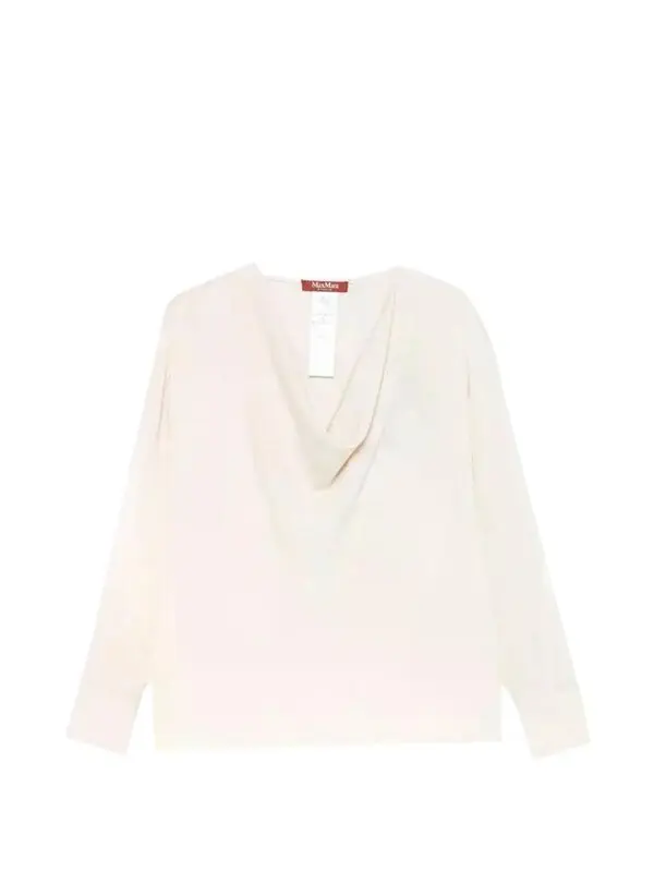 Max Mara Cowl-neck Long-sleeve Blouse