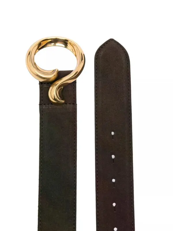 Etro Sculptural-buckle Suede Belt