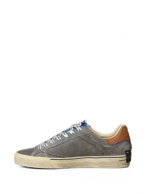 CRIME LONDON Deconstructed Logo-print Distressed-finish Sneakers