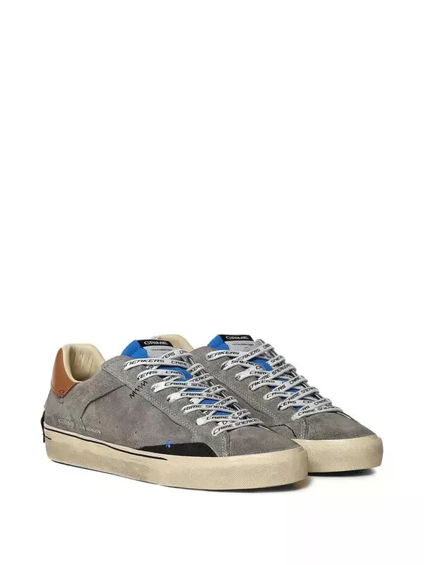 CRIME LONDON Deconstructed Logo-print Distressed-finish Sneakers