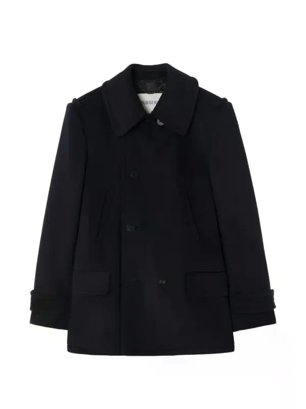 Burberry Wool Cashmere Pea Coat - Blue