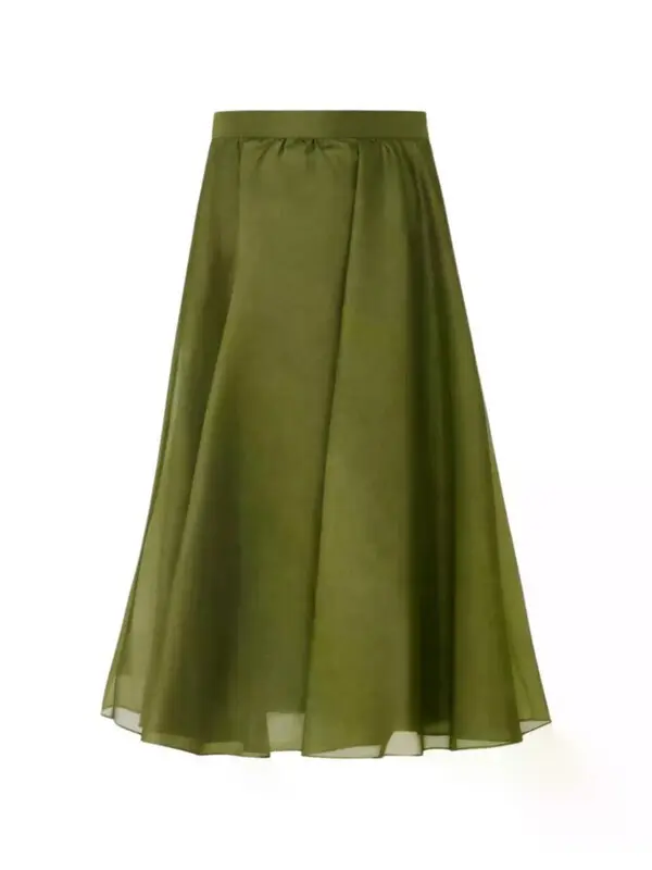 Max Mara Gathered A-line Midi Skirt - Green