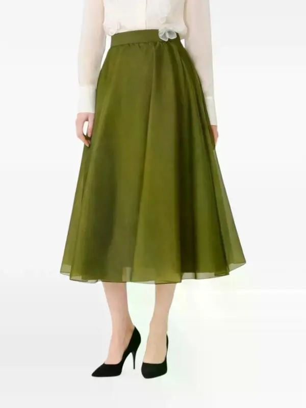 Max Mara Gathered A-line Midi Skirt
