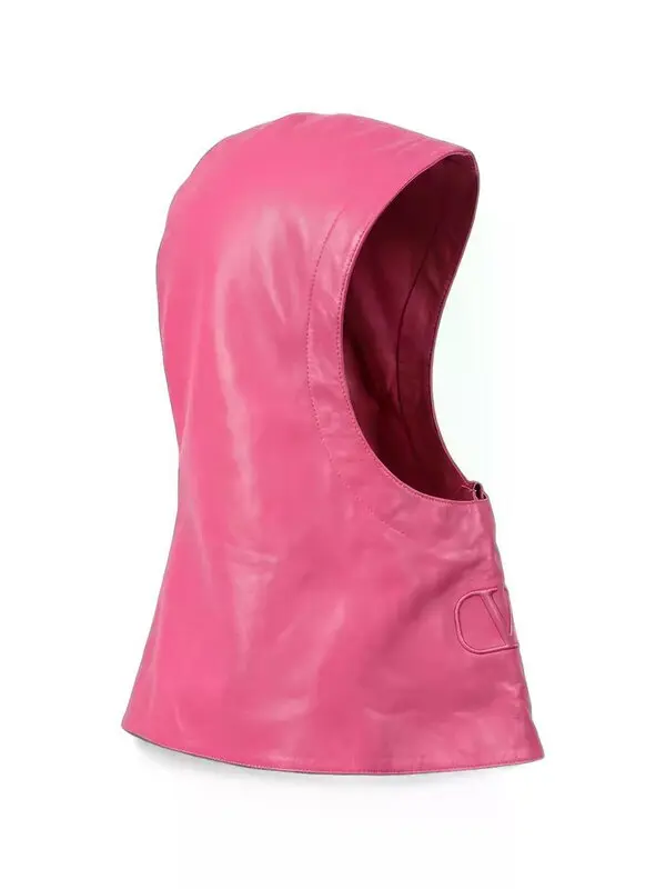 Valentino Garavani Vlogo Leather Balaclava - Pink