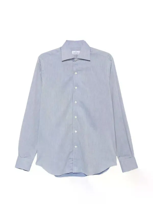 ALESSANDRO GHERARDI Spread-collar Long-sleeve Shirt - Blue