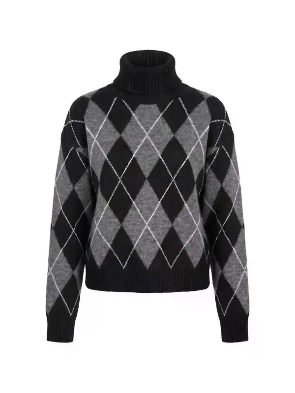 ANIYE BY Argyle Roll-neck Sweater