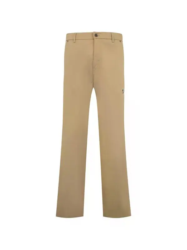 Moncler Logo-patch Straight-leg Trousers - Neutrals