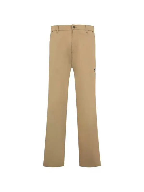 Moncler Logo Patch Straight-leg Trousers - Neutrals
