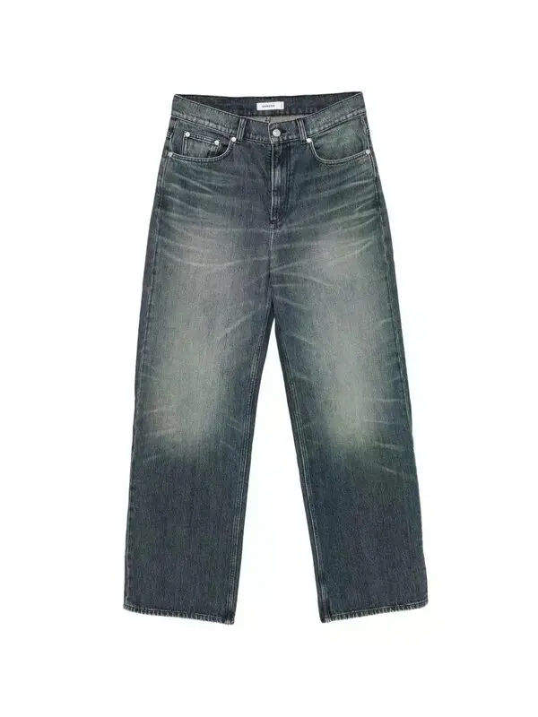 Sandro Faded-effect Wide-leg Jeans - Blue