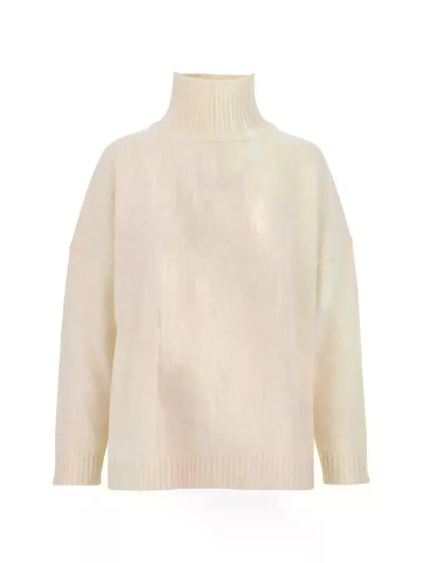 Max Mara Roll-neck Drop-shoulder Sweater - White