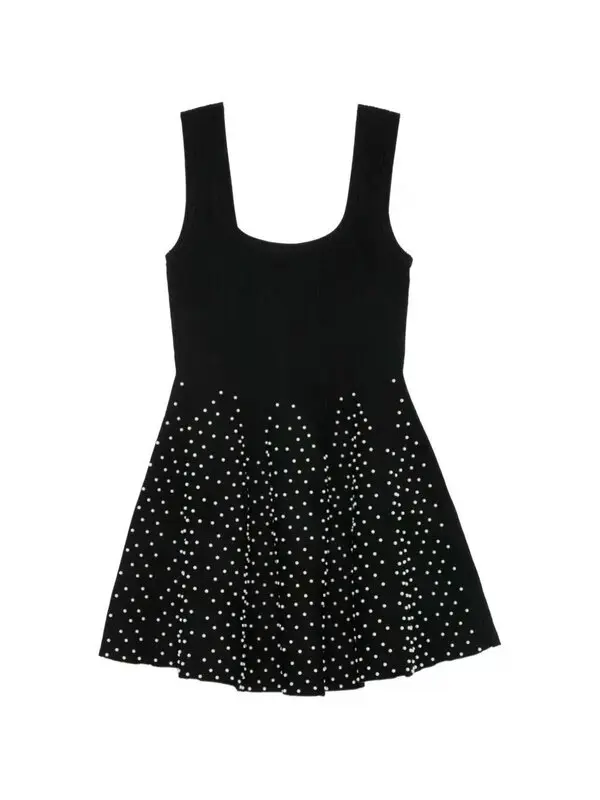 Sandro Faux-pearl Embellished Knitted Dress - Black