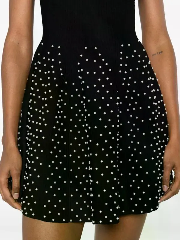 Sandro Faux-pearl Embellished Knitted Dress