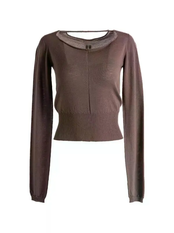 Rick Owens Cut-out Mélange-effect Sweater - Brown