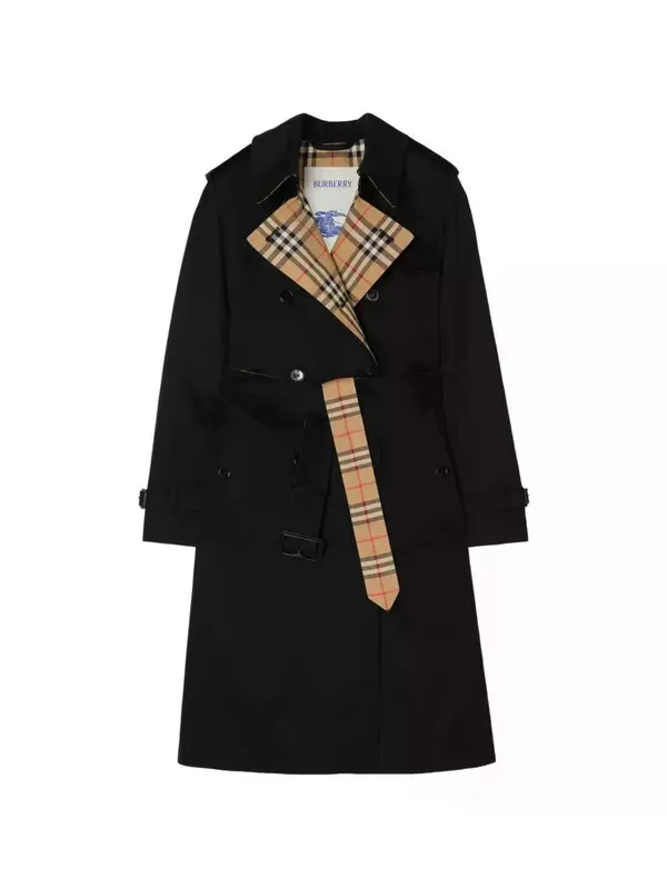Burberry Long Gabardine Lakefield Trench Coat - Black