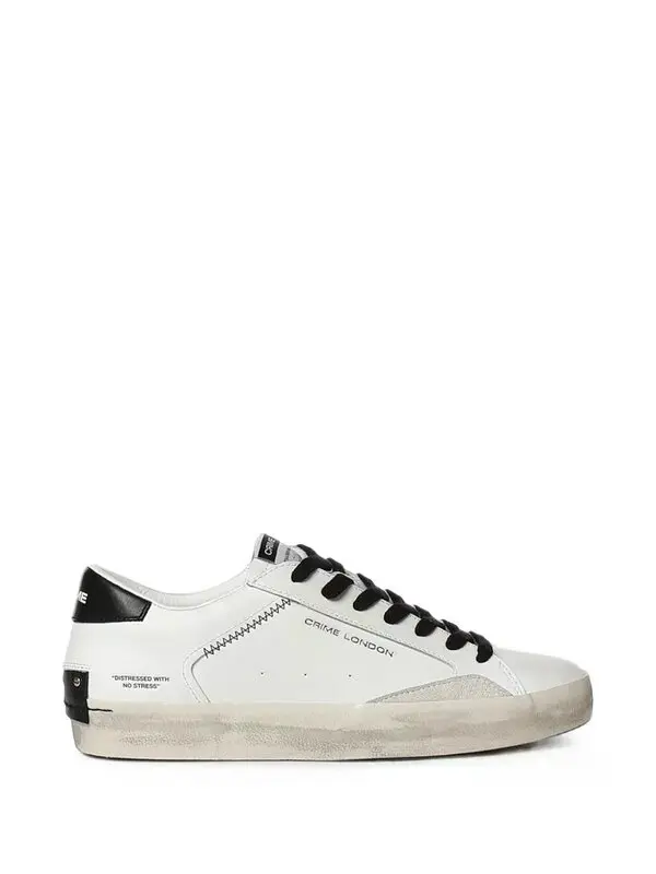 CRIME LONDON Distressed Leather Sneakers