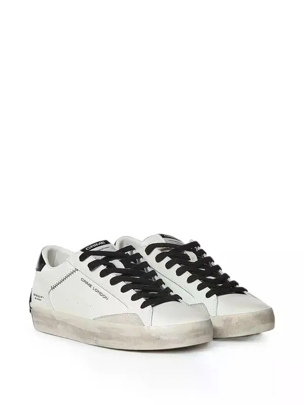 CRIME LONDON Distressed Leather Sneakers