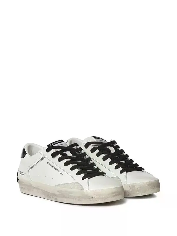 CRIME LONDON Distressed Leather Sneakers