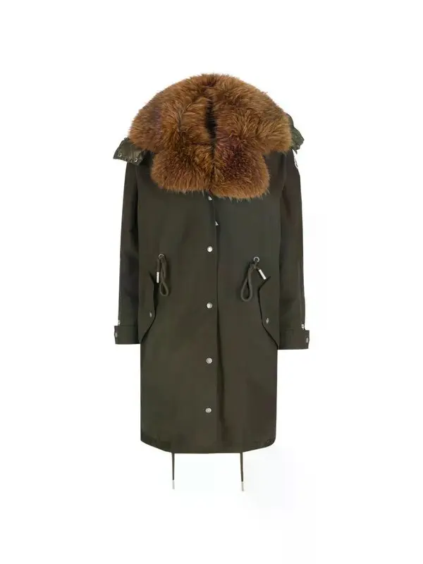 Moncler Halicte Long Down Parka - Green