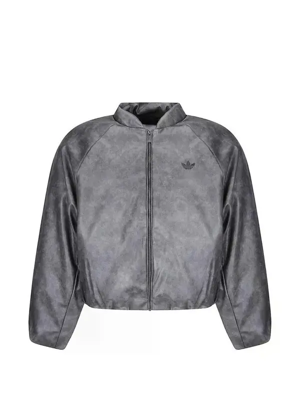 Adidas Logo-embroidered Raglan-sleeve Bomber Jacket - Black
