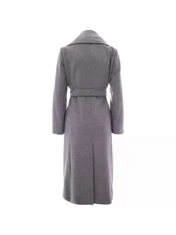 Max Mara Belted Shawl-collar Coat - Grey