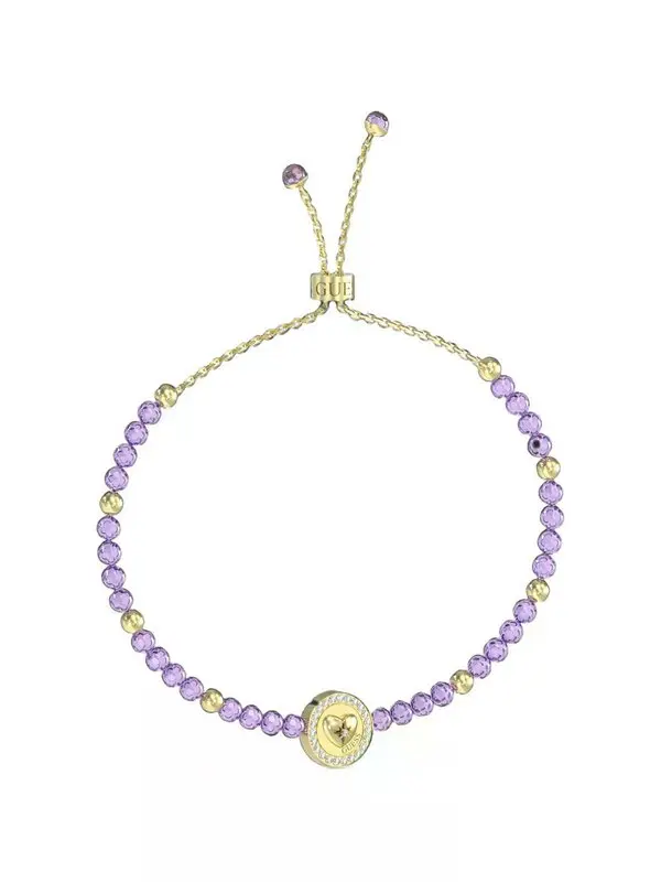 Guess Beaded Heart-charm Bracelet - Gold