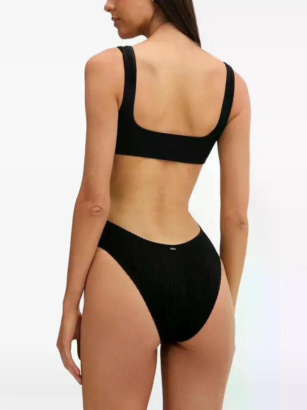 Rip Curl Ribbed-knit Cutout Swimsuit - Black