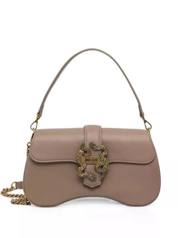 Just Cavalli Snake Plaque Curved Tote Bag
