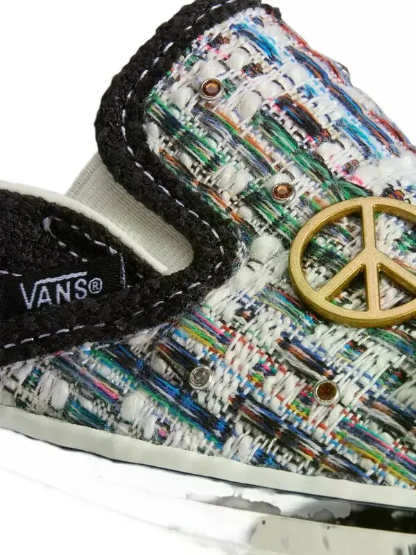 VANS Classic Premium Charm-embellished Tweed Slip-on Sneakers