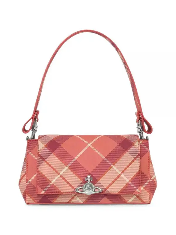 VIVIENNE WESTWOOD Medium Hazel Orb-plaque Tartan Tote Bag - Pink