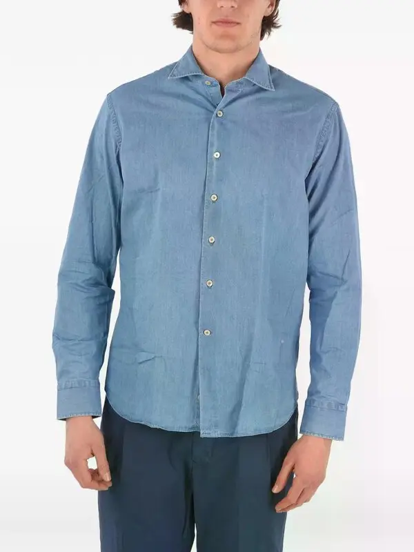 ALESSANDRO GHERARDI French Collar Denim Shirt - Blue