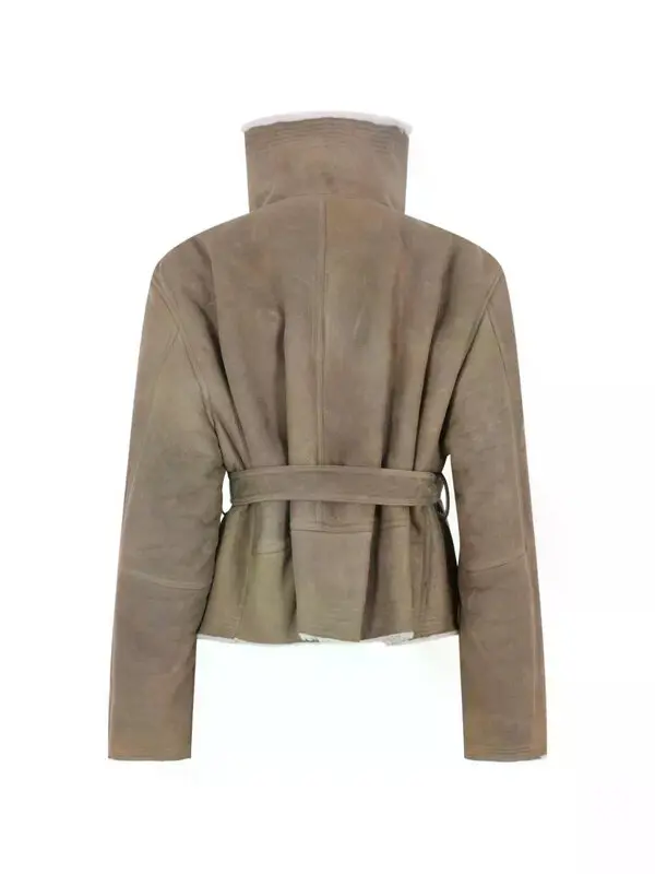 Rick Owens Cropped Flight Belted Shearling Jacket