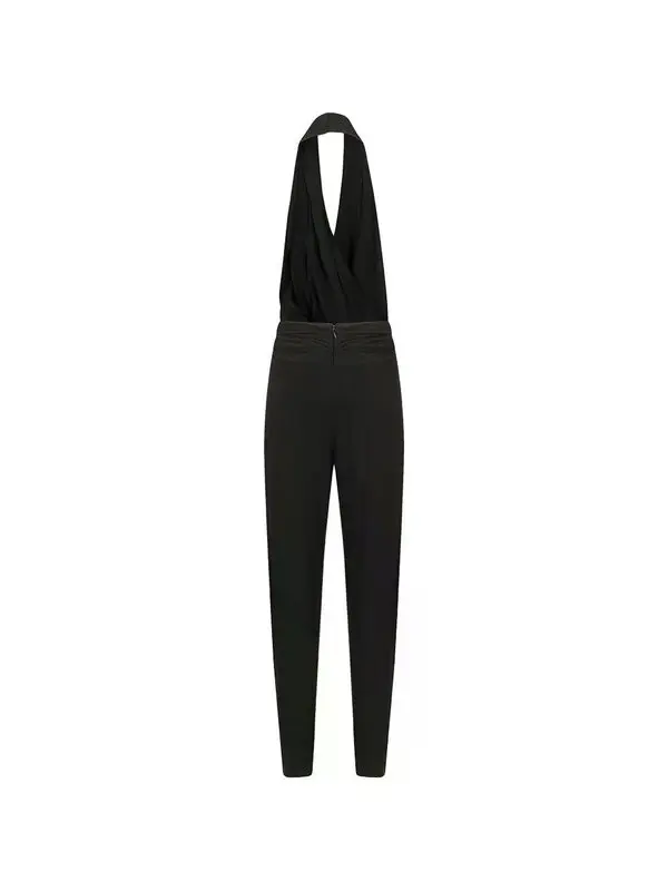 Andamane The Attico Astra Halterneck Draped Jumpsuit - Black
