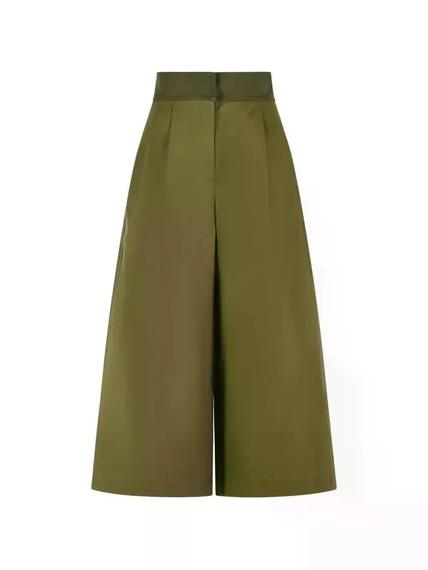 Zimmermann Pleated Culotte Palazzo Pants - Green