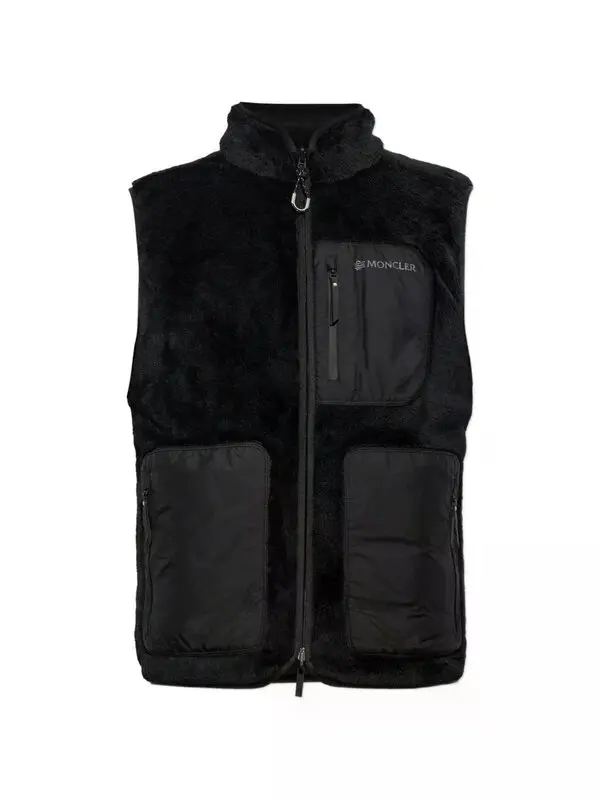 Moncler Reversible Fleece-texture Gilet - Black