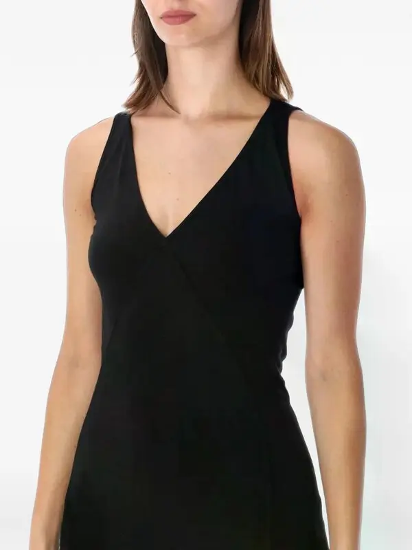 Rick Owens V-neck Maxi Dress With Ruched Detailing