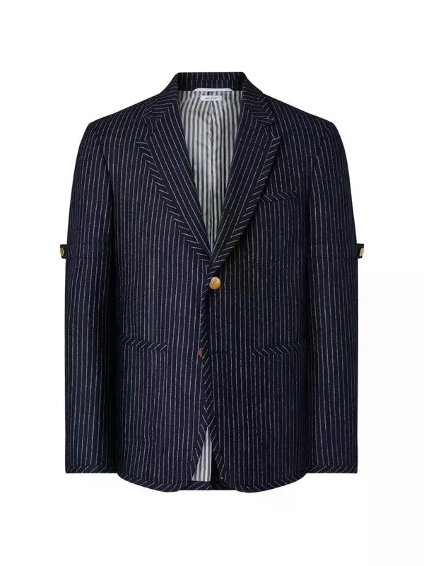 Thom Browne Flannel Chalk Stripe Sportcoat With Armband