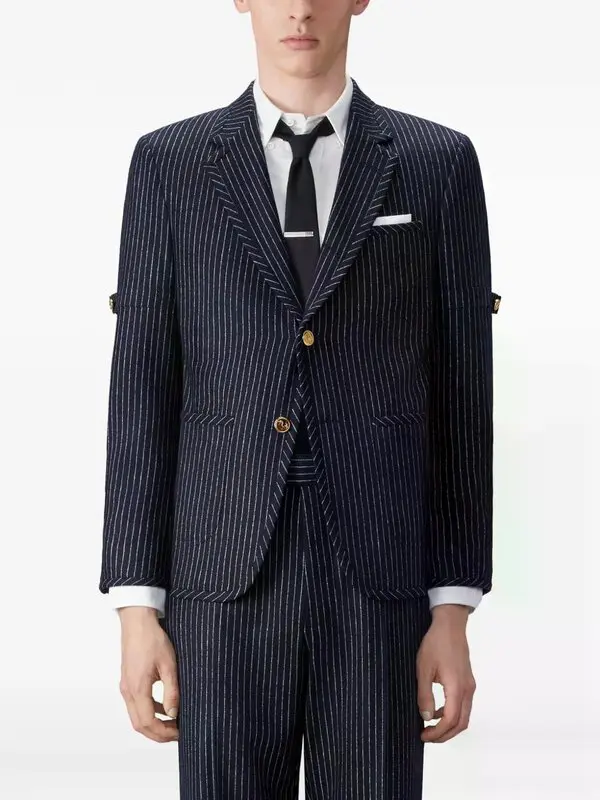 Thom Browne Flannel Chalk Stripe Sportcoat With Armband
