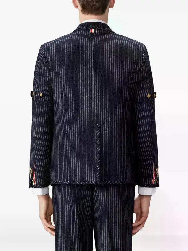 Thom Browne Flannel Chalk Stripe Sportcoat With Armband