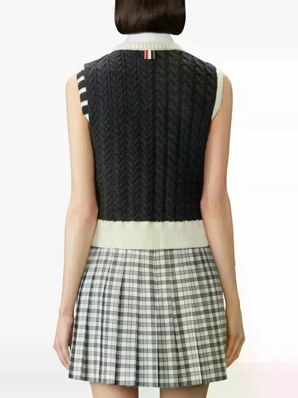 Thom Browne Merino Wool Aran Cable Shell Top